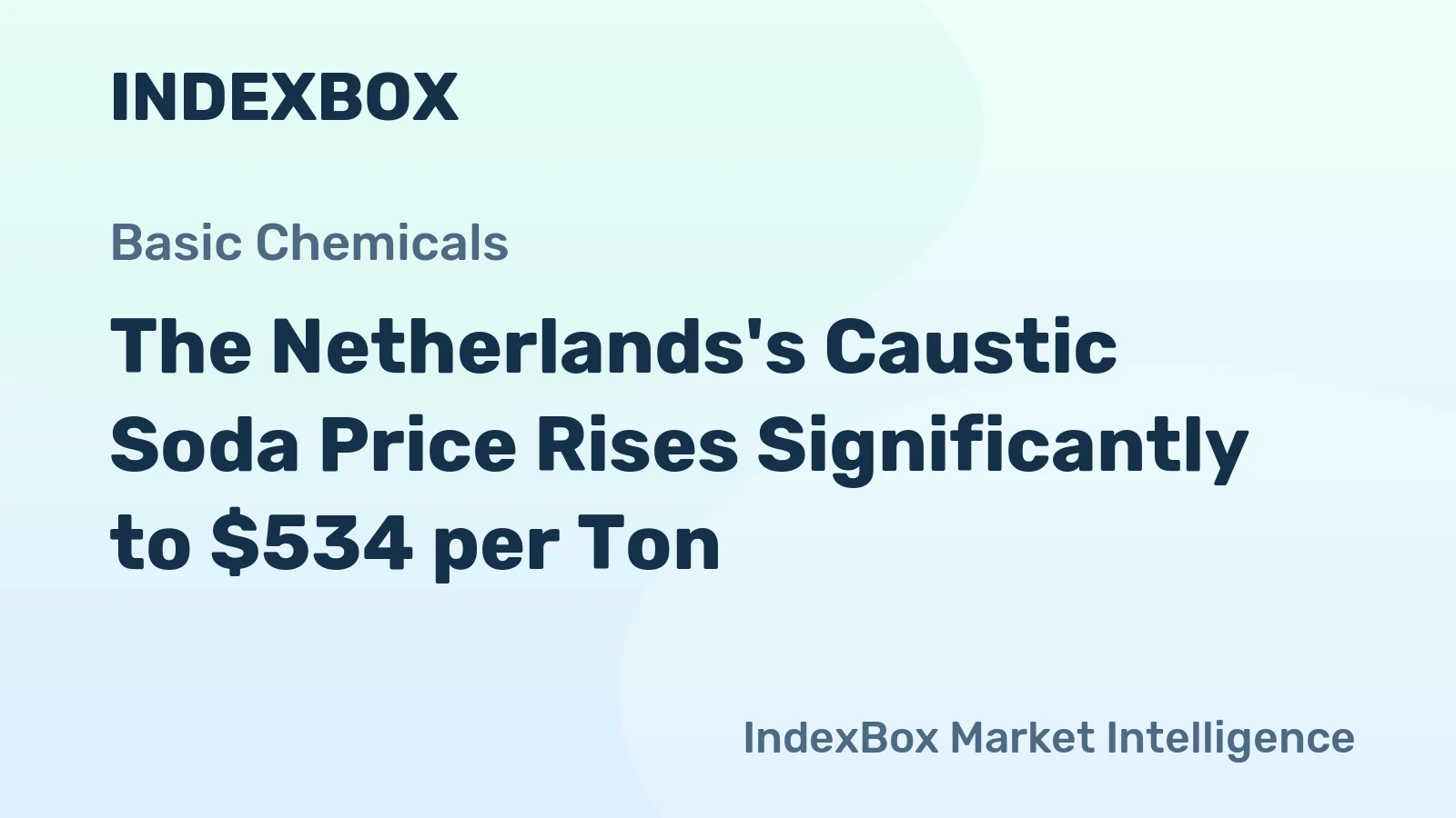 The Netherlands's Caustic Soda Price Rises Significantly to $534 per Ton