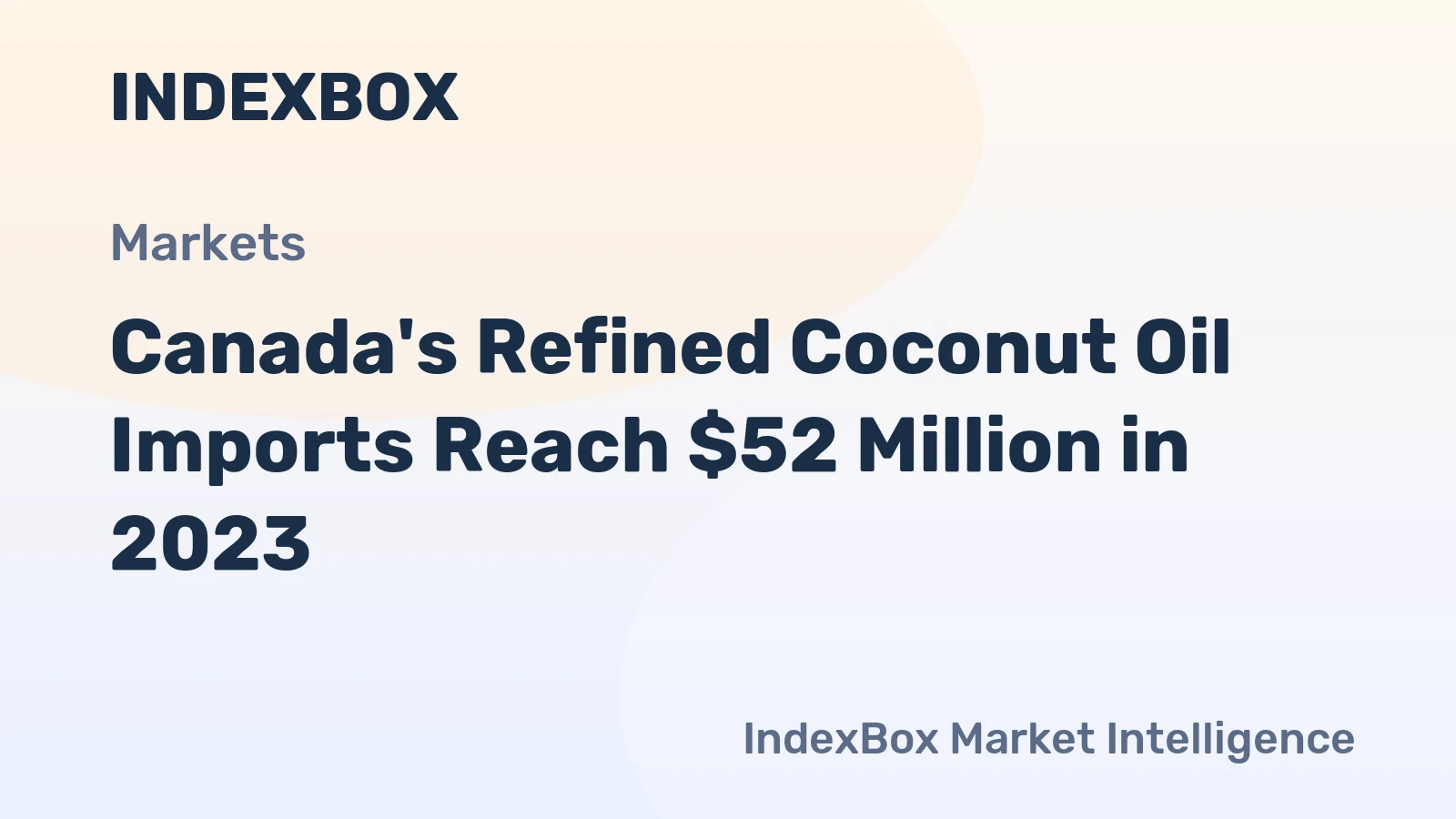 Canada's Refined Coconut Oil Imports Reach $52 Million in 2023