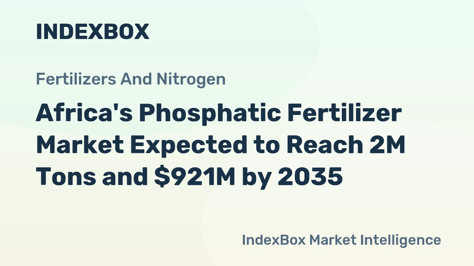 Africa's Phosphatic Fertilizer Market Expected to Reach 2M Tons and $921M by 2035