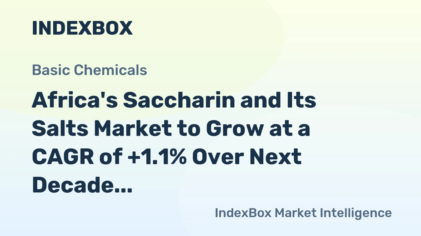 Africa's Saccharin and Its Salts Market to Grow at a CAGR of +1.1% Over Next Decade, Reaching $15M by 2035