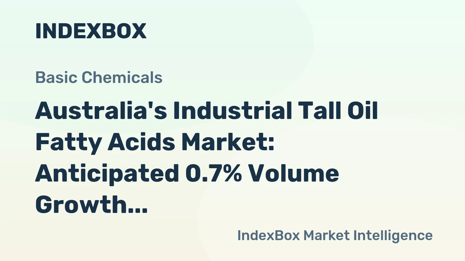 Australia's Industrial Tall Oil Fatty Acids Market: Anticipated 0.7% Volume Growth and $24M Value Increase by 2035
