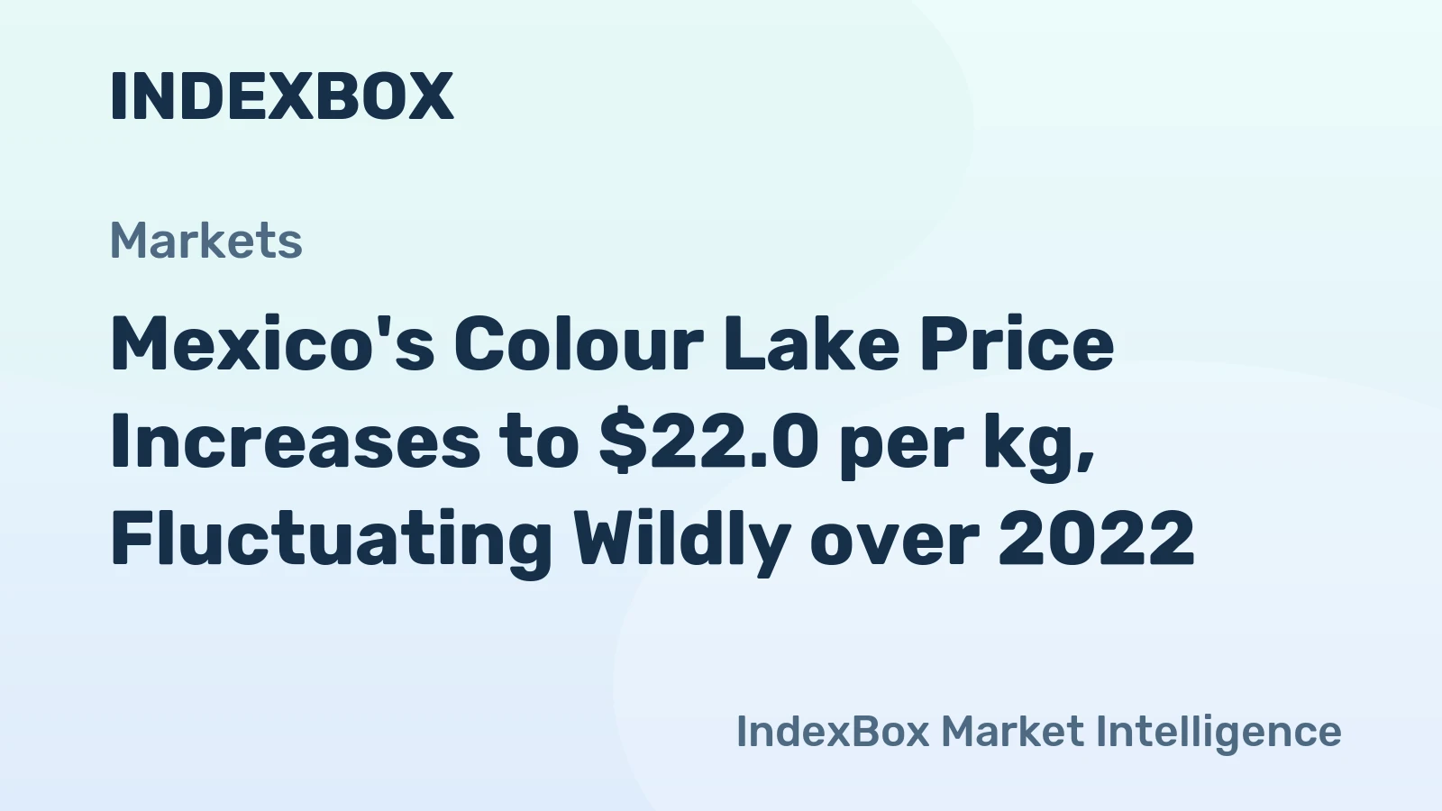 Mexico's Colour Lake Price Increases to $22.0 per kg, Fluctuating Wildly over 2022