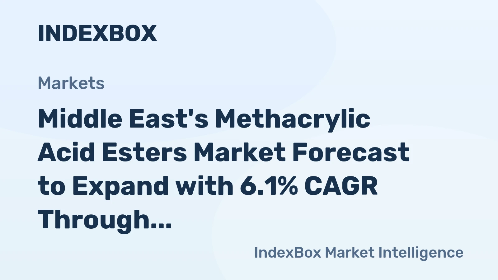 Middle East's Methacrylic Acid Esters Market Forecast to Expand with 6.1% CAGR Through 2035