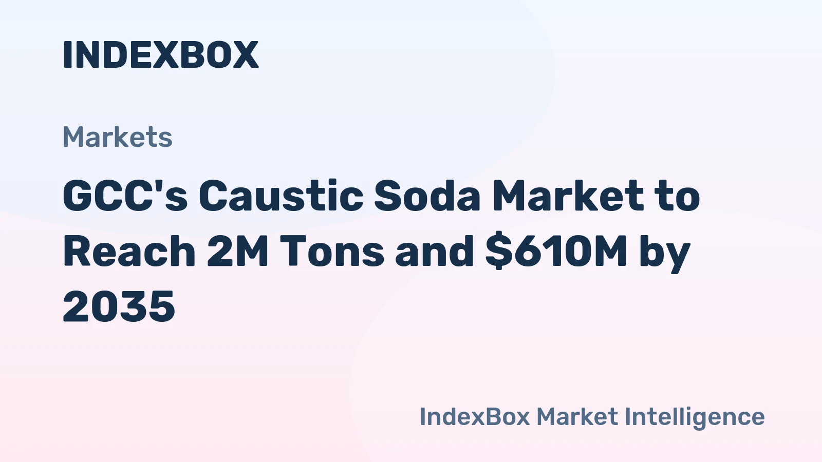 GCC's Caustic Soda Market to Reach 2M Tons and $610M by 2035