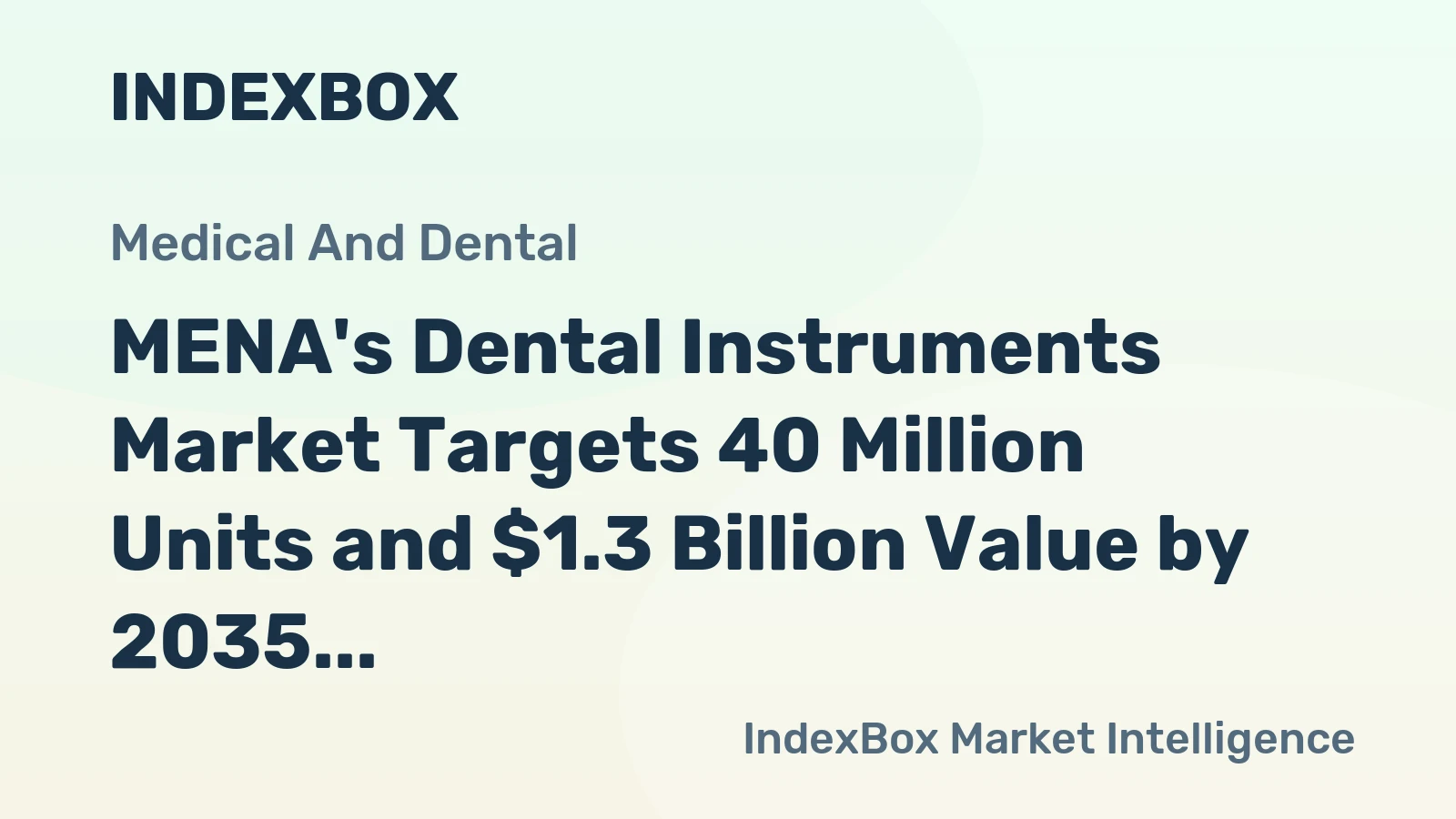 MENA's Dental Instruments Market Targets 40 Million Units and $1.3 Billion Value by 2035