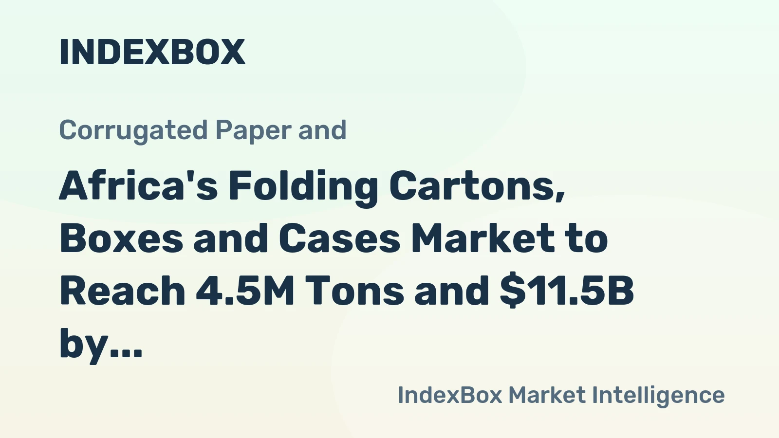 Africa's Folding Cartons, Boxes and Cases Market to Reach 4.5M Tons and $11.5B by 2035, Driven by Increasing Demand