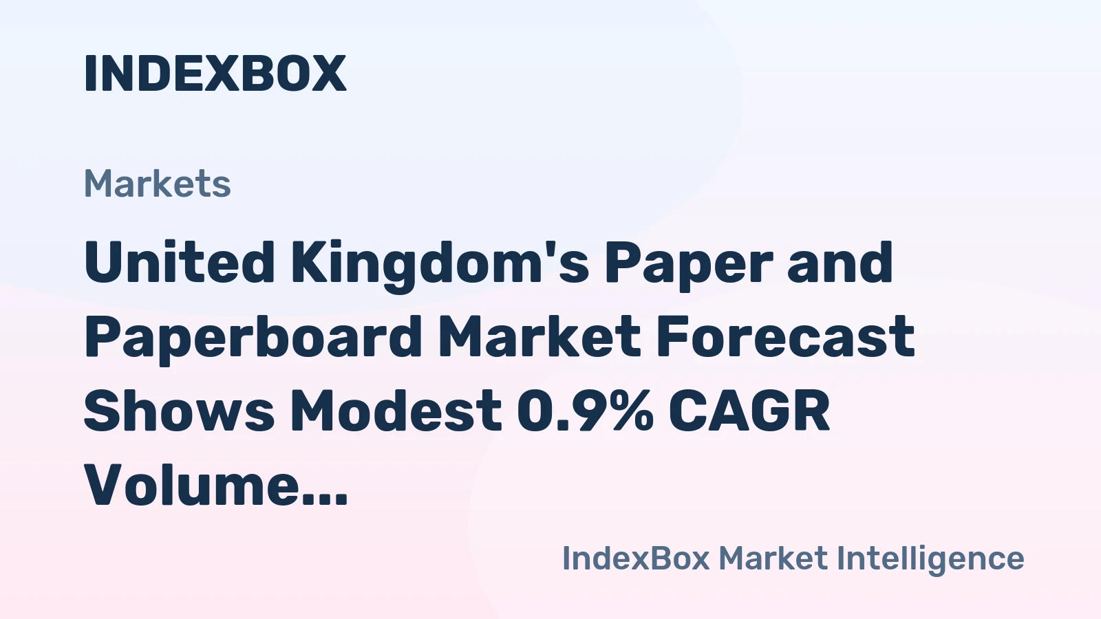 United Kingdom's Paper and Paperboard Market Forecast Shows Modest 0.9% CAGR Volume Growth Through 2035