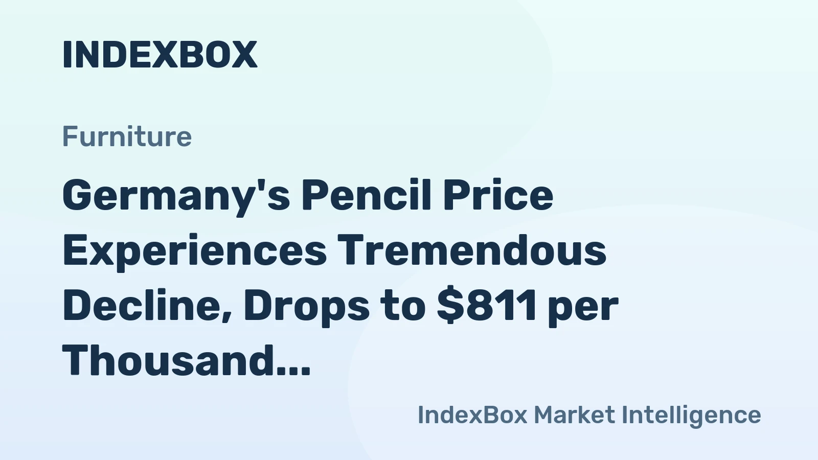 Germany's Pencil Price Experiences Tremendous Decline, Drops to $811 per Thousand Units