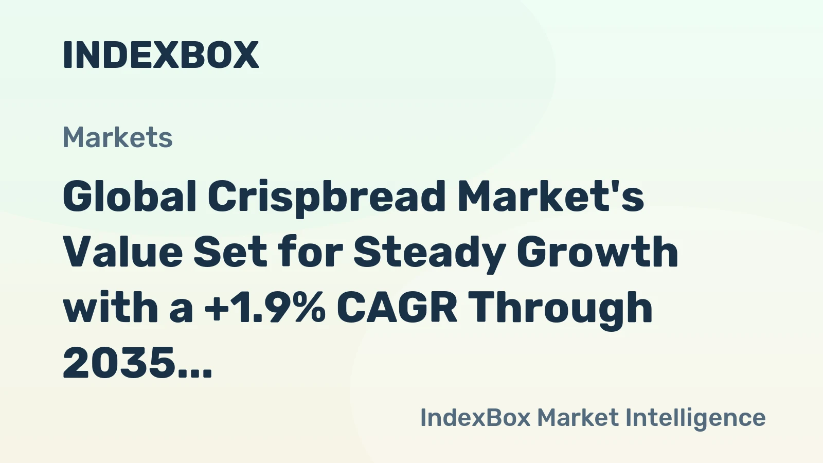 Global Crispbread Market's Value Set for Steady Growth with a +1.9% CAGR Through 2035