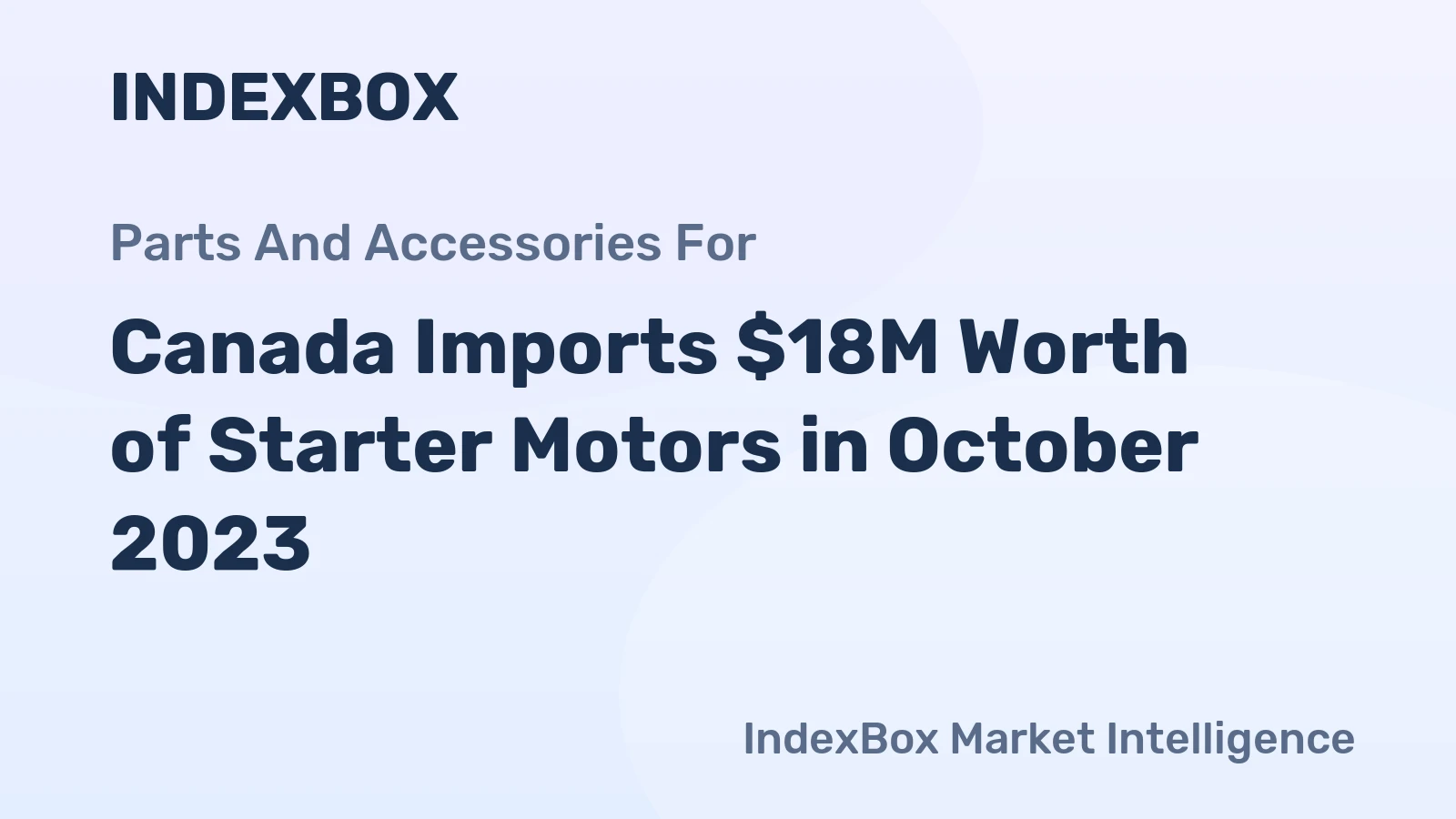 Canada Imports $18M Worth of Starter Motors in October 2023
