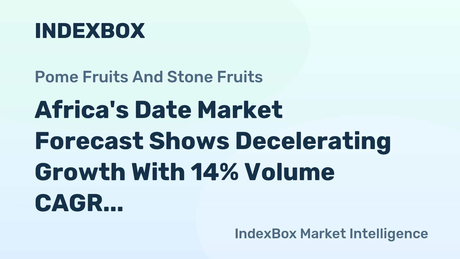 Africa's Date Market Forecast Shows Decelerating Growth With 14% Volume CAGR Through 2035