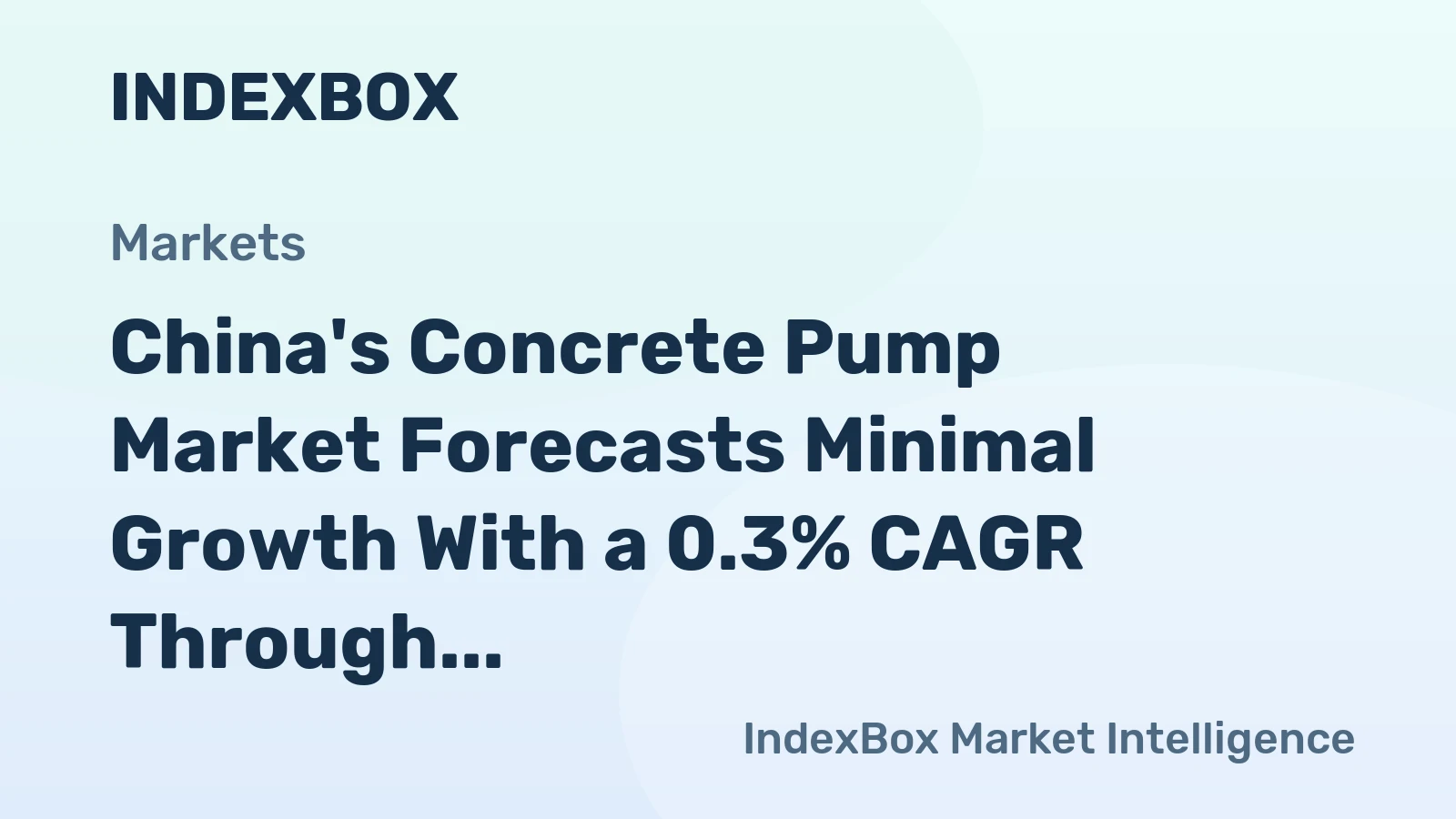 China's Concrete Pump Market Forecasts Minimal Growth With a 0.3% CAGR Through 2035