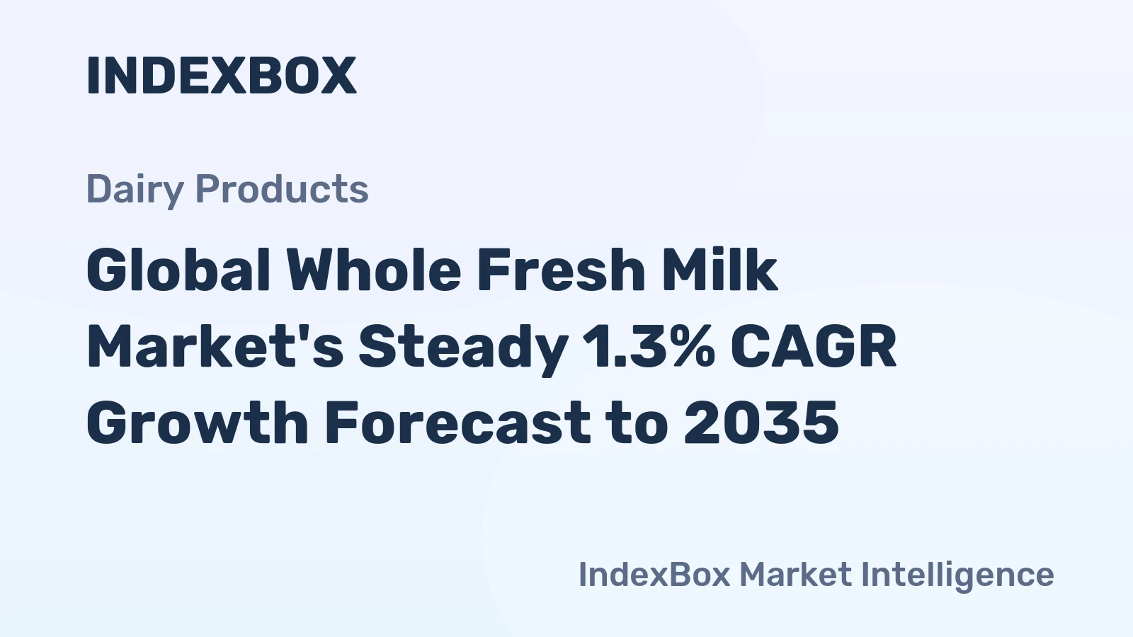 Global Whole Fresh Milk Market's Steady 1.3% CAGR Growth Forecast to 2035