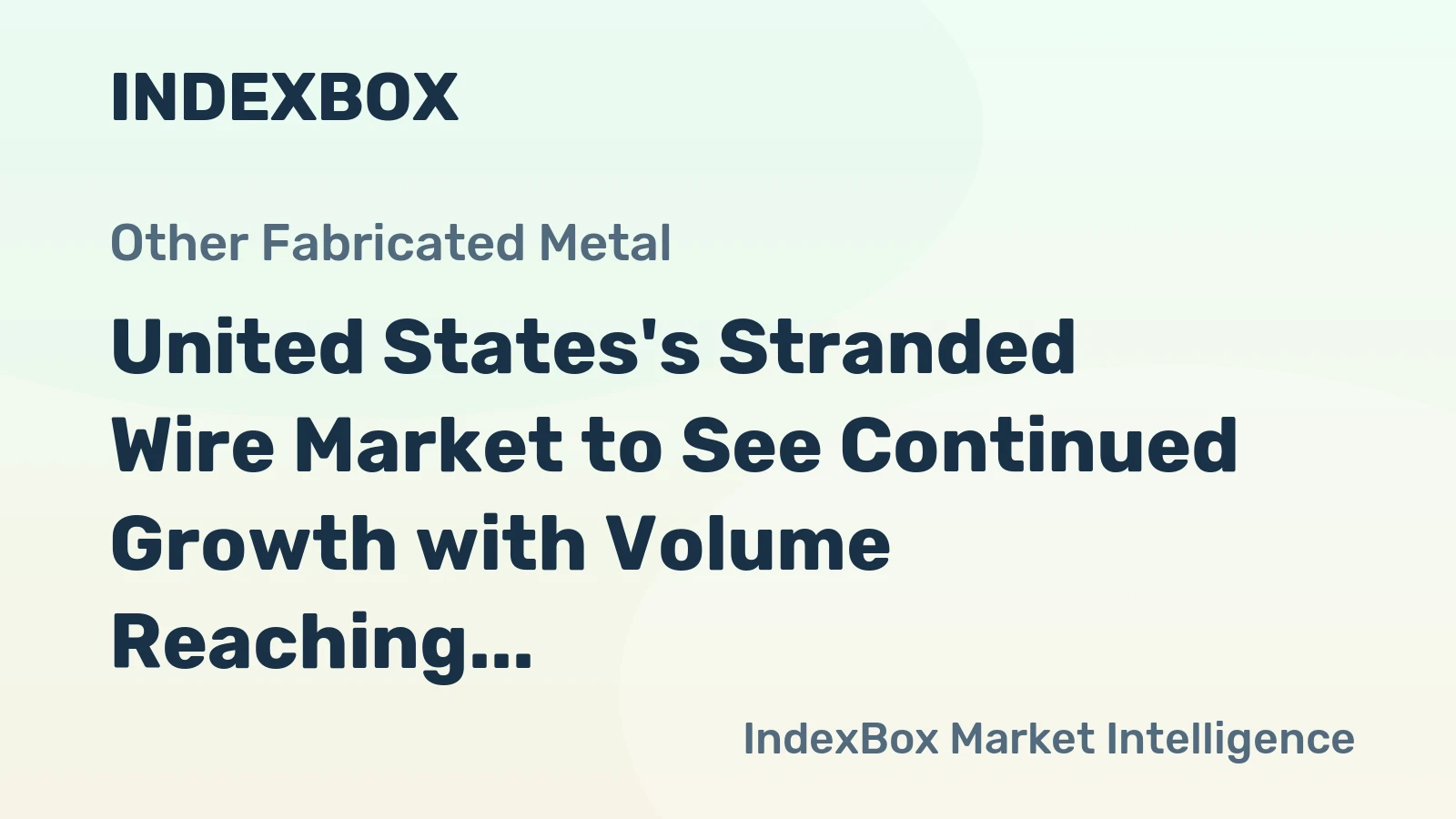 United States's Stranded Wire Market to See Continued Growth with Volume Reaching 873K Tons and Value Reaching $2.6B by 2035