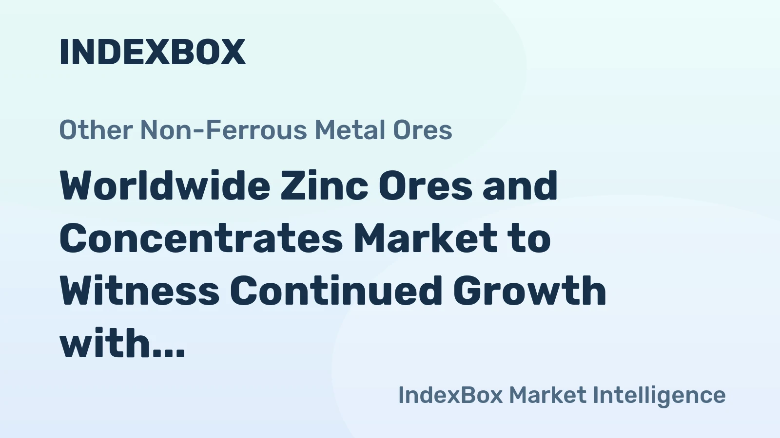 Worldwide Zinc Ores and Concentrates Market to Witness Continued Growth with CAGR of +2.1% through 2035