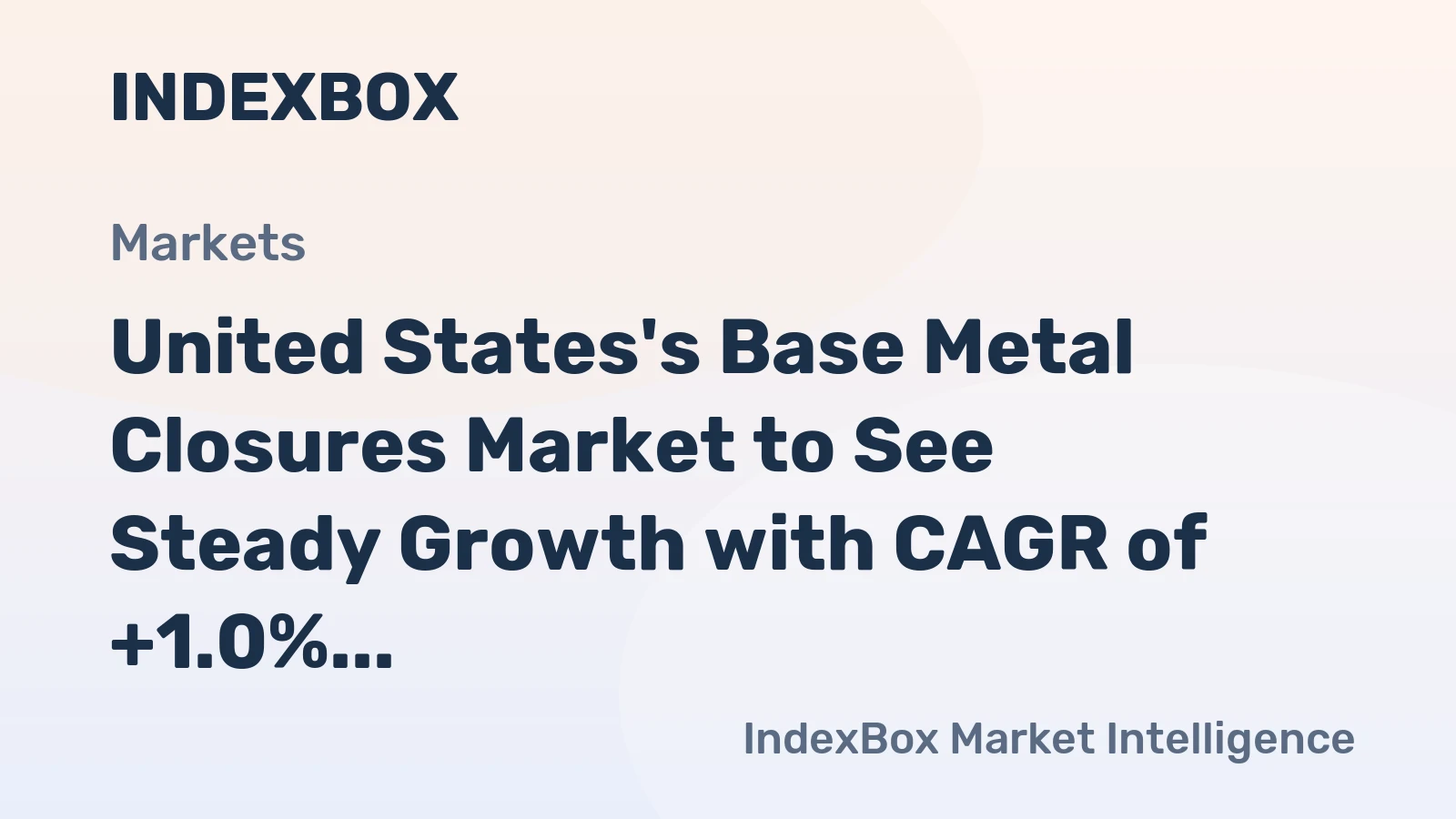 United States's Base Metal Closures Market to See Steady Growth with CAGR of +1.0% through 2035