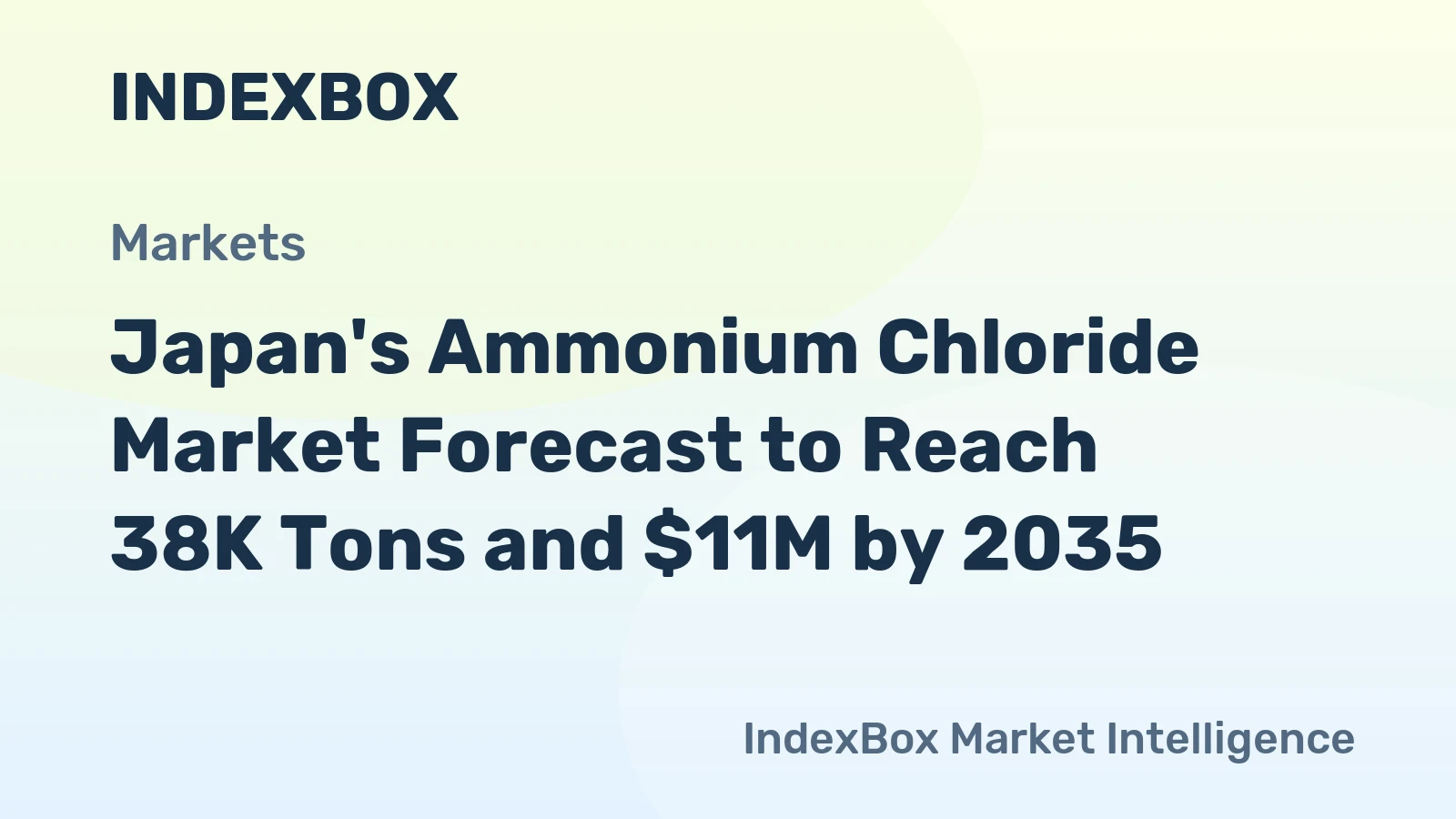 Japan's Ammonium Chloride Market Forecast to Reach 38K Tons and $11M by 2035