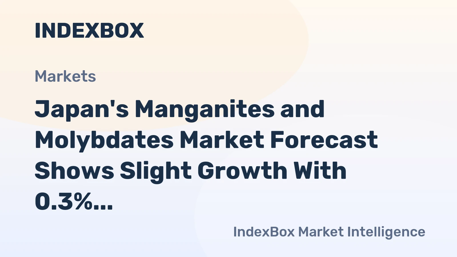 Japan's Manganites and Molybdates Market Forecast Shows Slight Growth With 0.3% Volume CAGR Through 2035