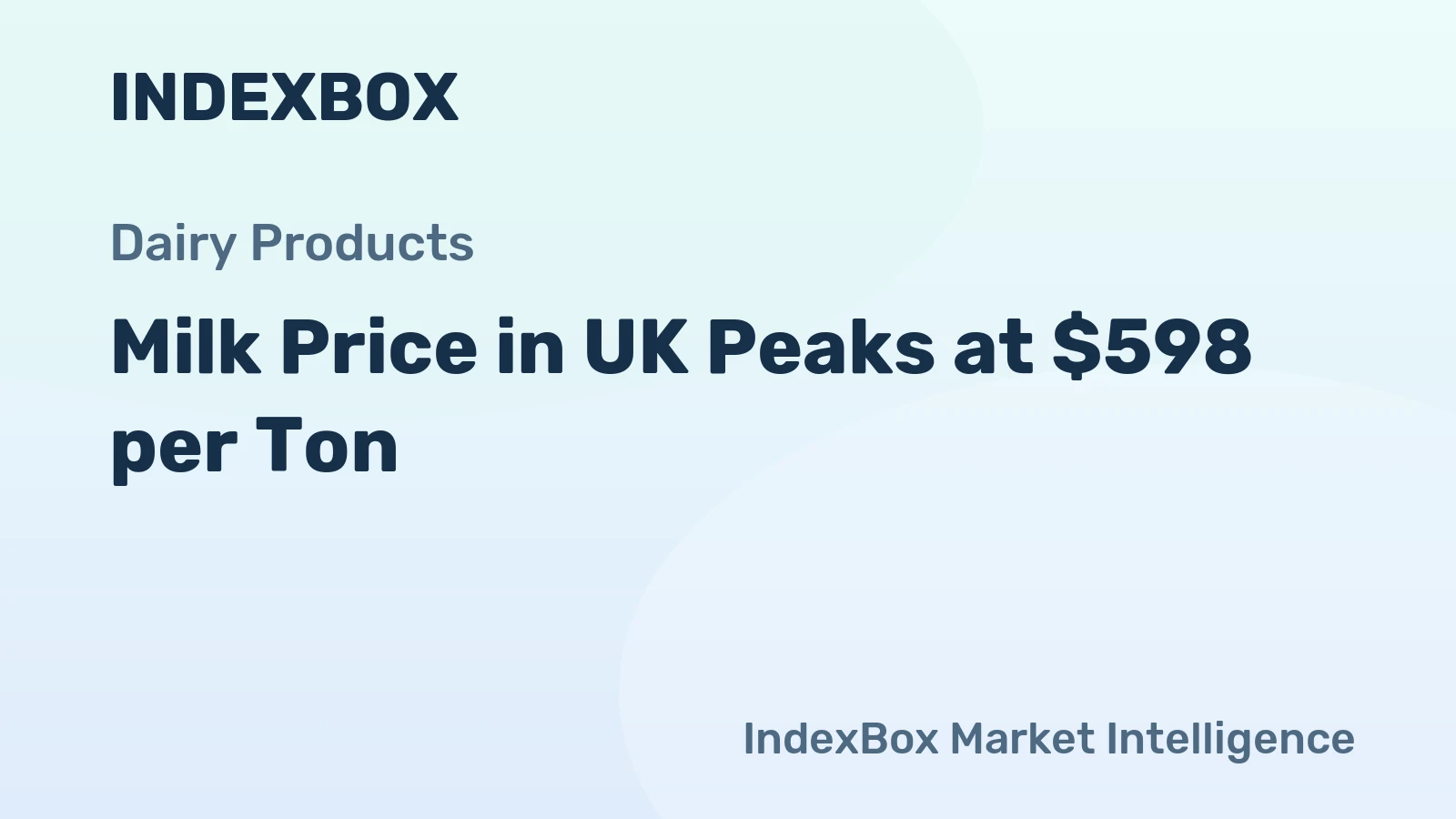 Milk Price in UK Peaks at $598 per Ton