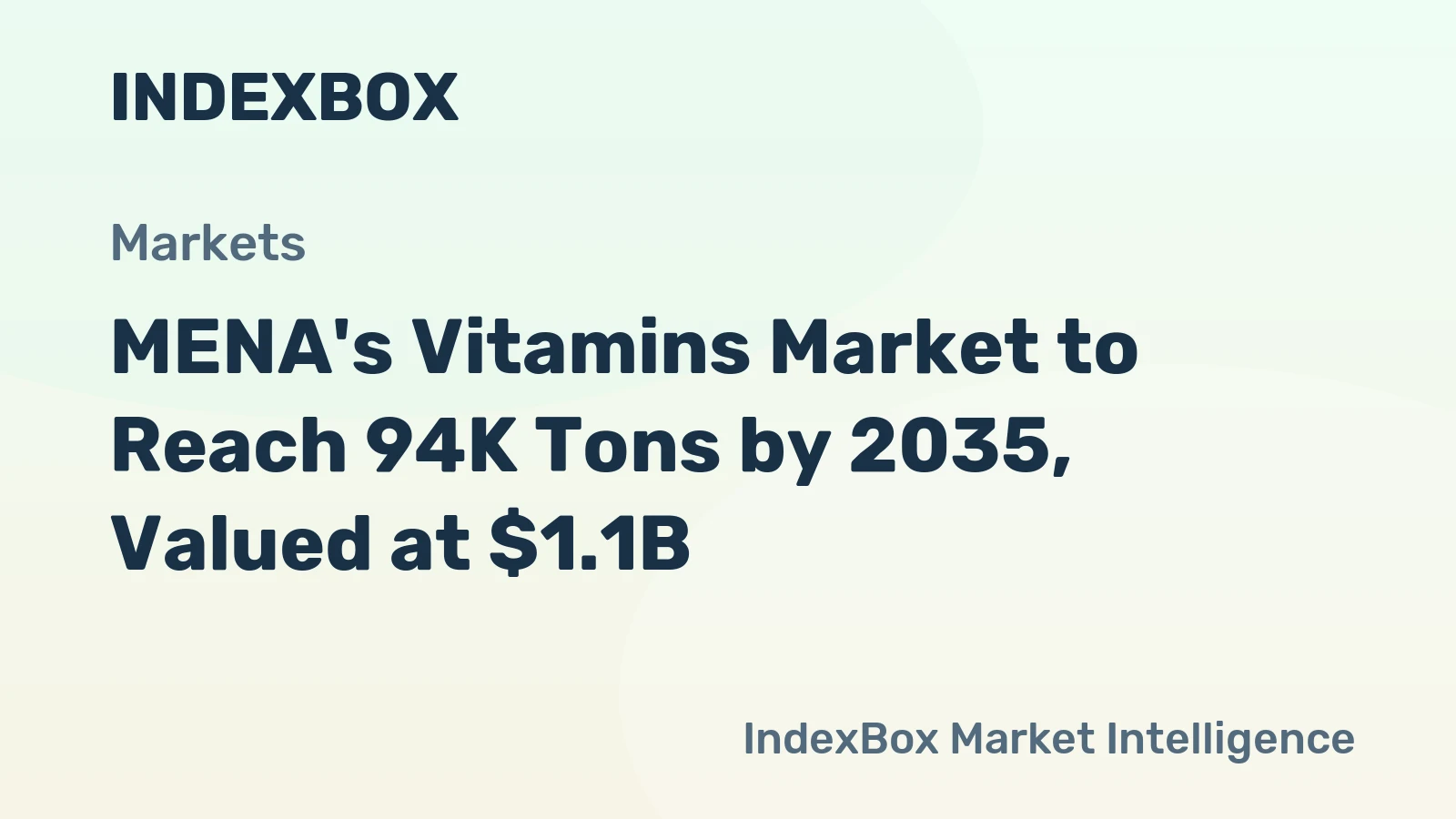 MENA's Vitamins Market to Reach 94K Tons by 2035, Valued at $1.1B