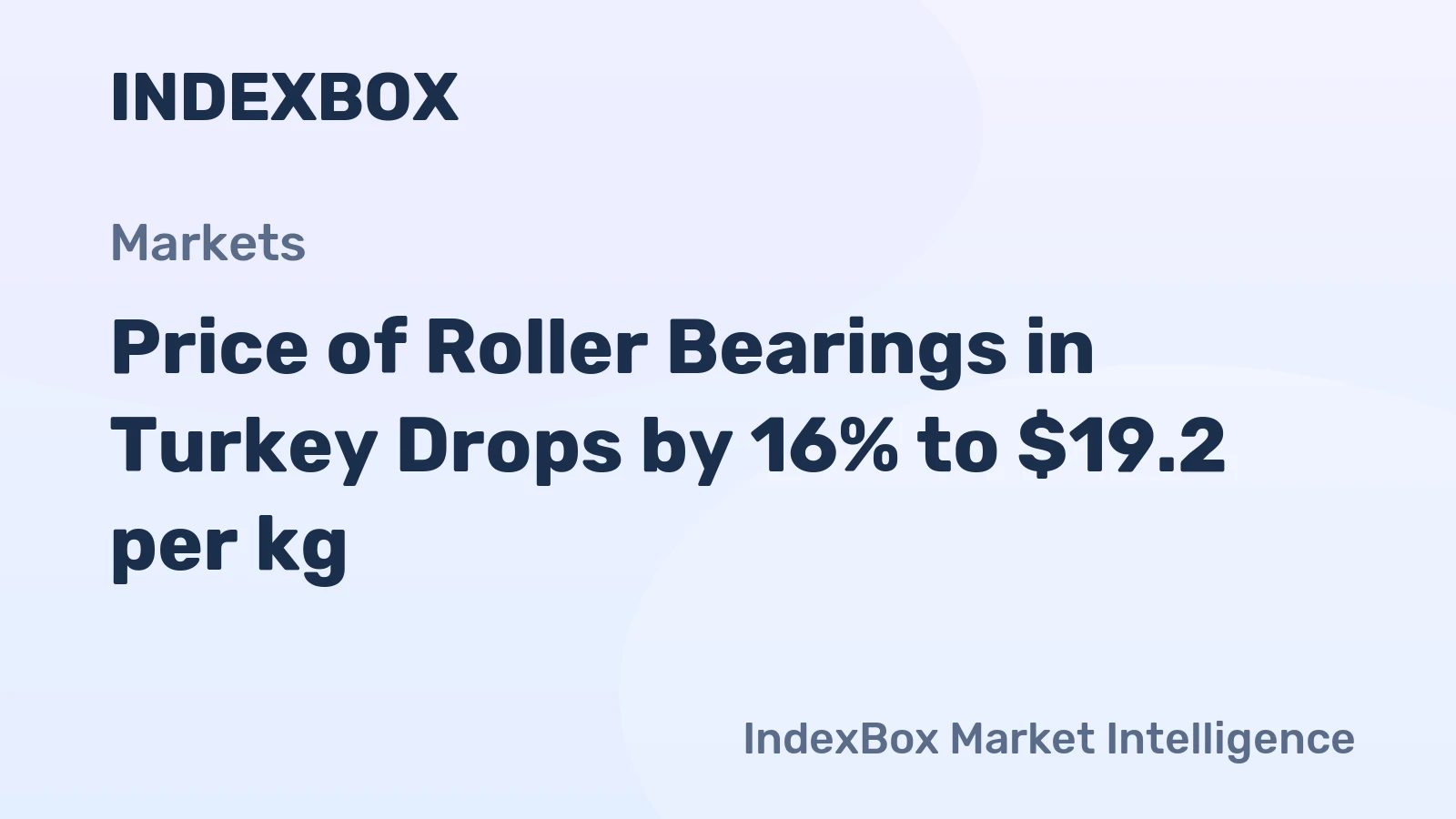 Price of Roller Bearings in Turkey Drops by 16% to $19.2 per kg