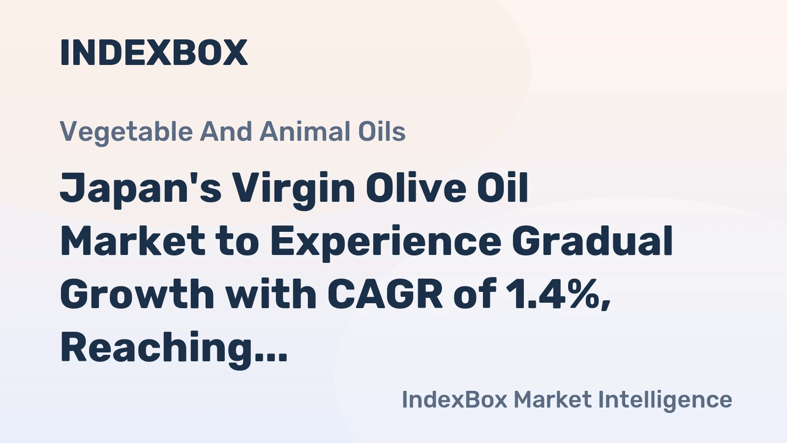 Japan's Virgin Olive Oil Market to Experience Gradual Growth with CAGR of 1.4%, Reaching $454M by 2035