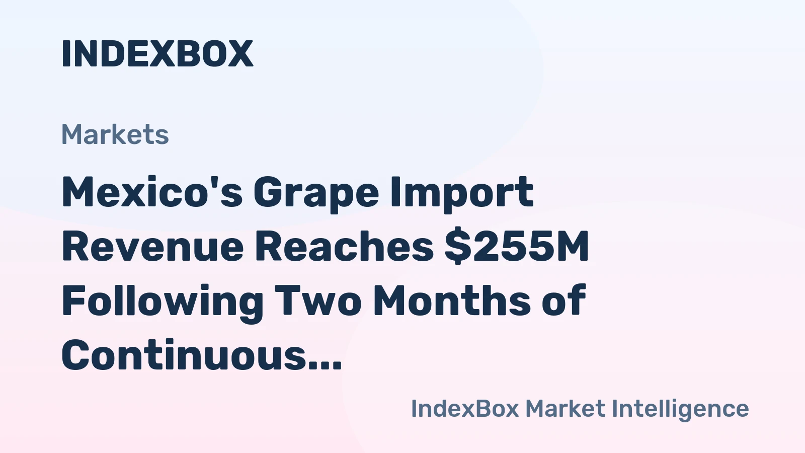 Mexico's Grape Import Revenue Reaches $255M Following Two Months of Continuous Growth in 2023