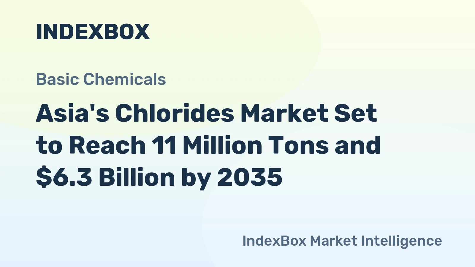 Asia's Chlorides Market Set to Reach 11 Million Tons and $6.3 Billion by 2035