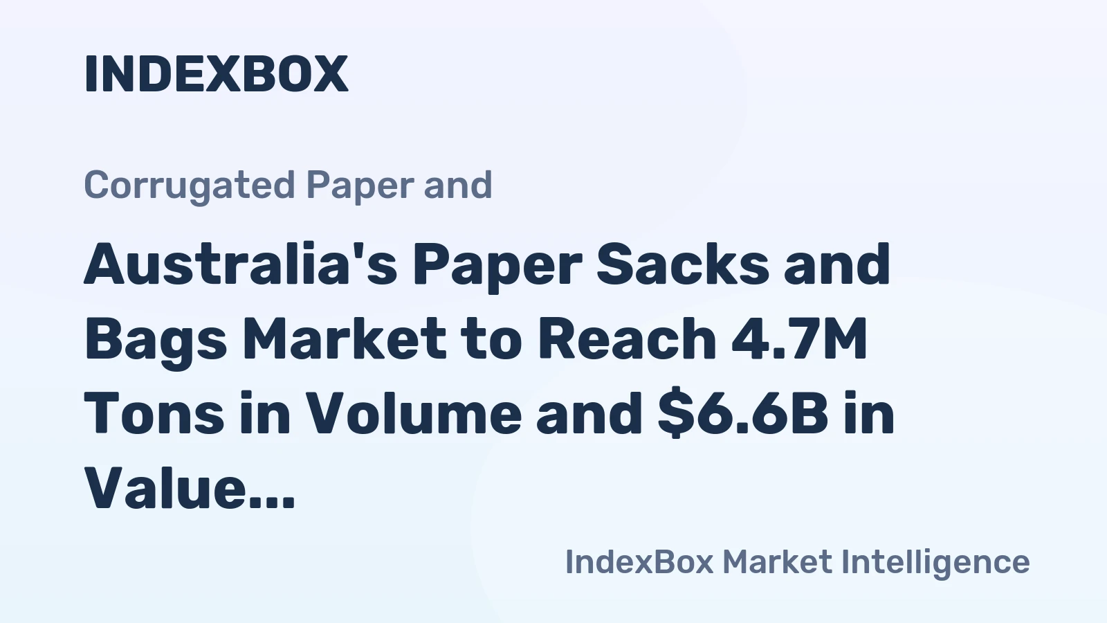 Australia's Paper Sacks and Bags Market to Reach 4.7M Tons in Volume and $6.6B in Value by 2035