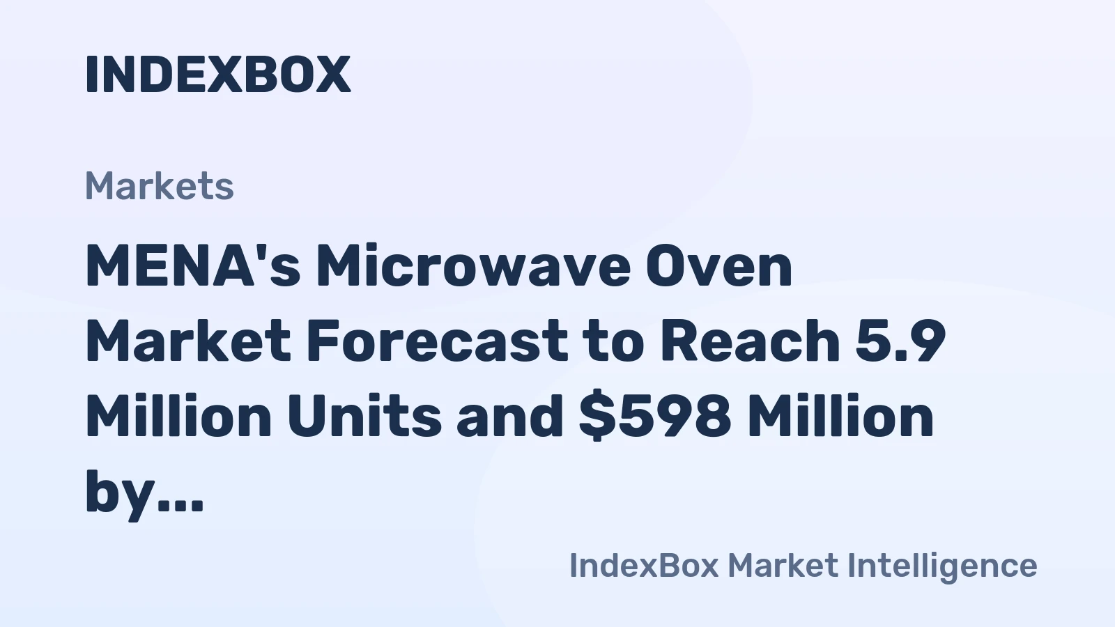 MENA's Microwave Oven Market Forecast to Reach 5.9 Million Units and $598 Million by 2035