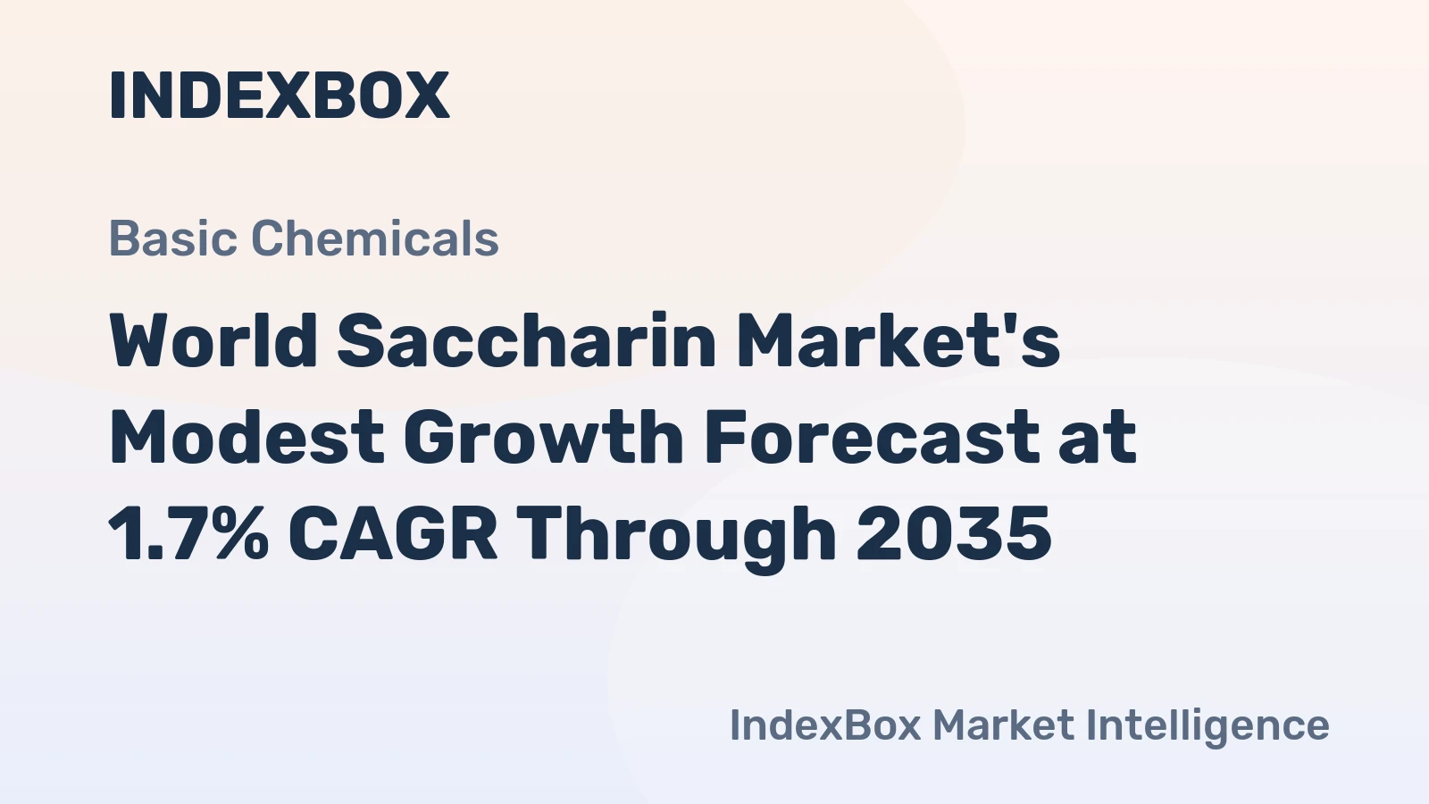 World Saccharin Market's Modest Growth Forecast at 1.7% CAGR Through 2035