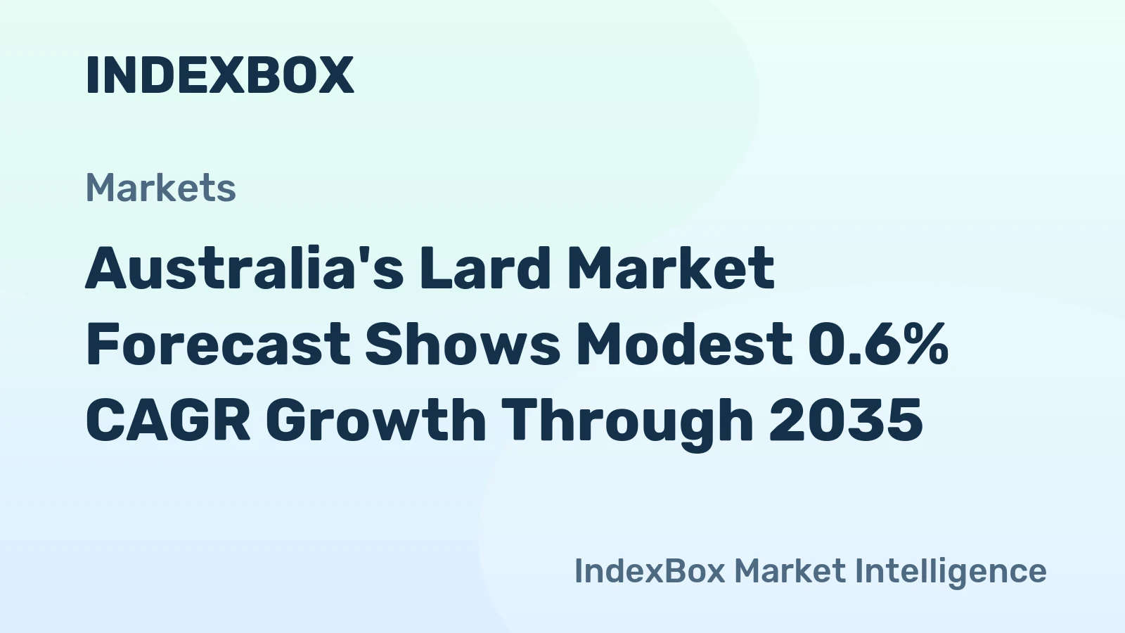 Australia's Lard Market Forecast Shows Modest 0.6% CAGR Growth Through 2035