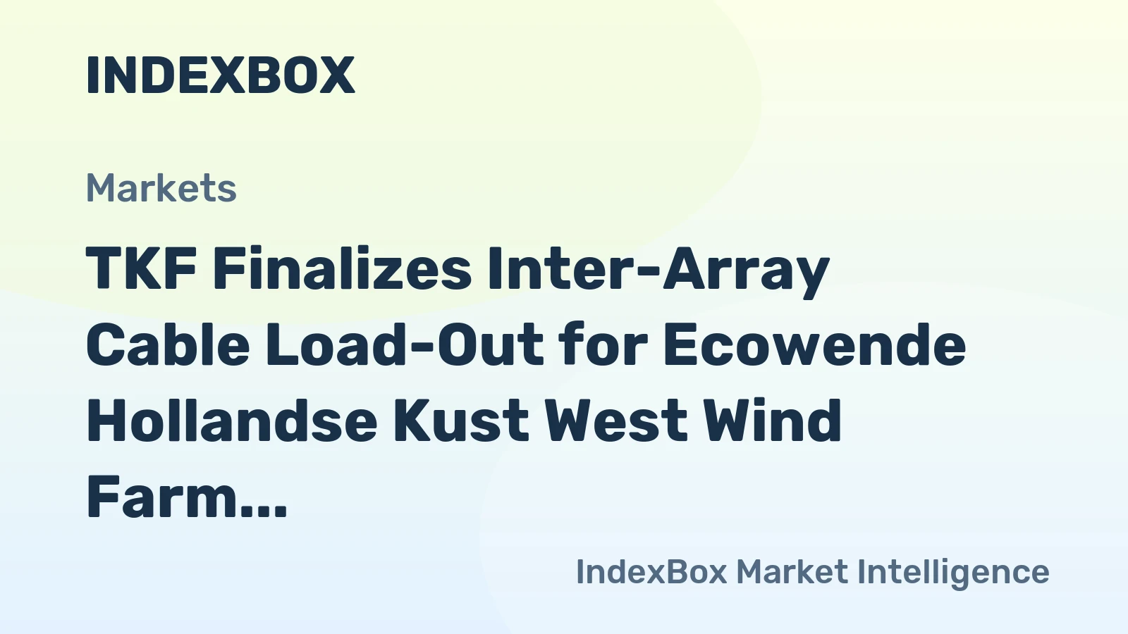TKF Finalizes Inter-Array Cable Load-Out for Ecowende Hollandse Kust West Wind Farm