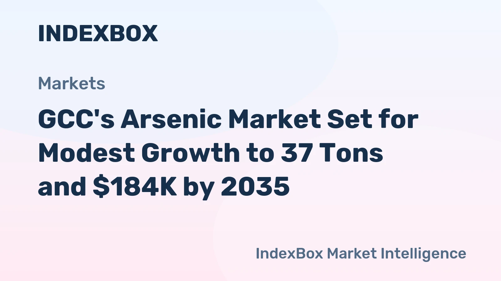 GCC's Arsenic Market Set for Modest Growth to 37 Tons and $184K by 2035