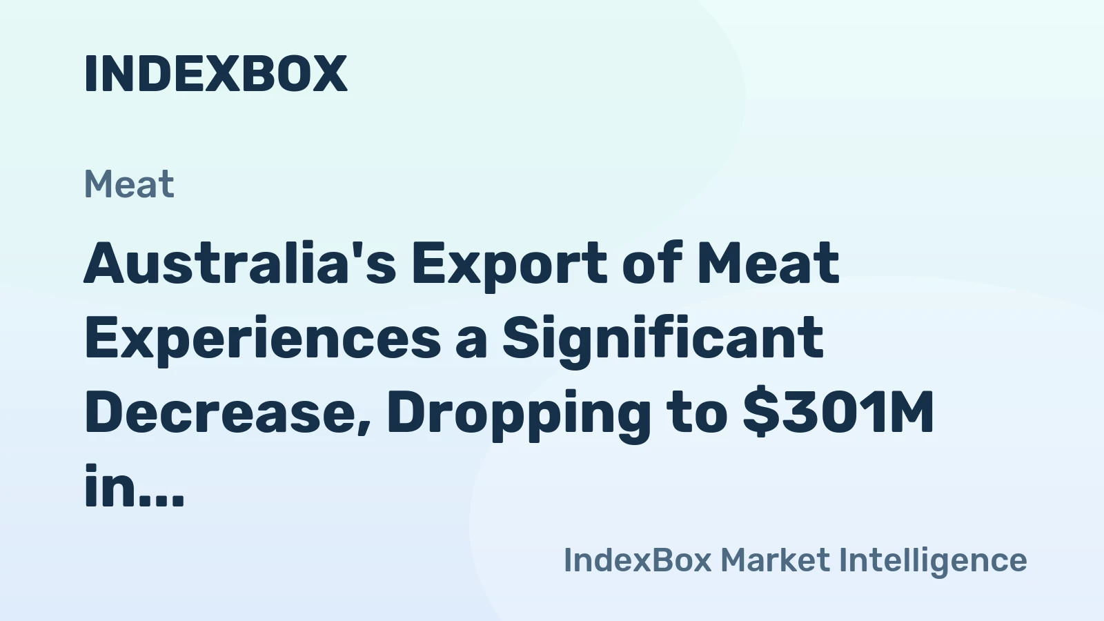Australia's Export of Meat Experiences a Significant Decrease, Dropping to $301M in December 2023.
