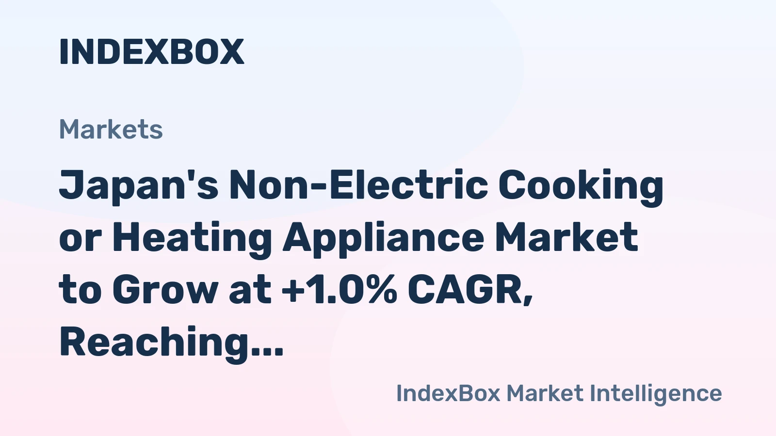 Japan's Non-Electric Cooking or Heating Appliance Market to Grow at +1.0% CAGR, Reaching 11M Units by 2035