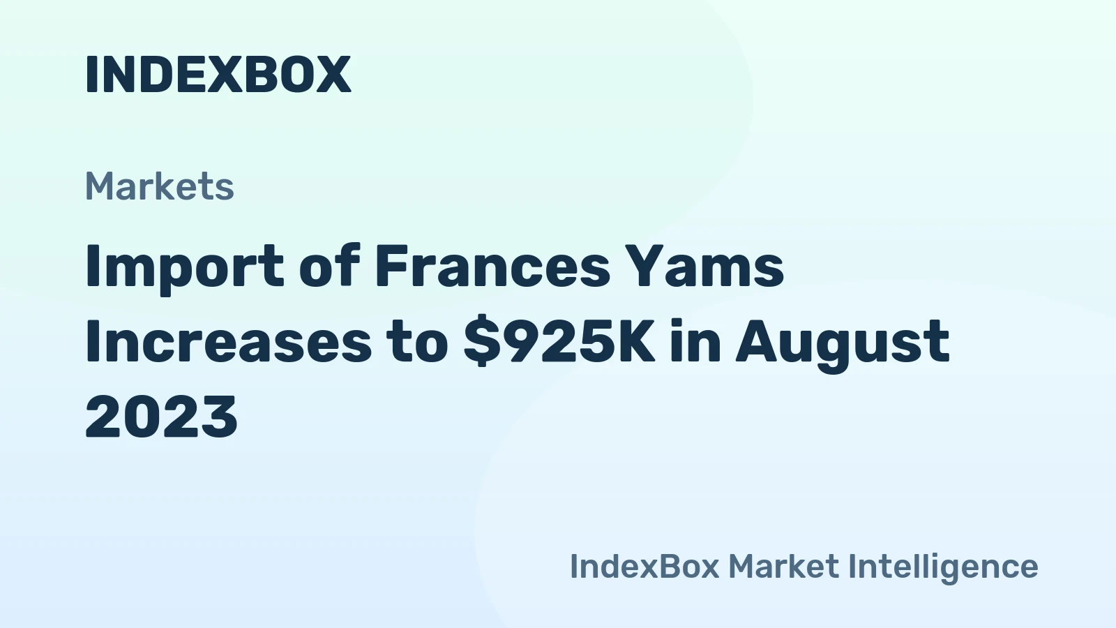 Import of Frances Yams Increases to $925K in August 2023