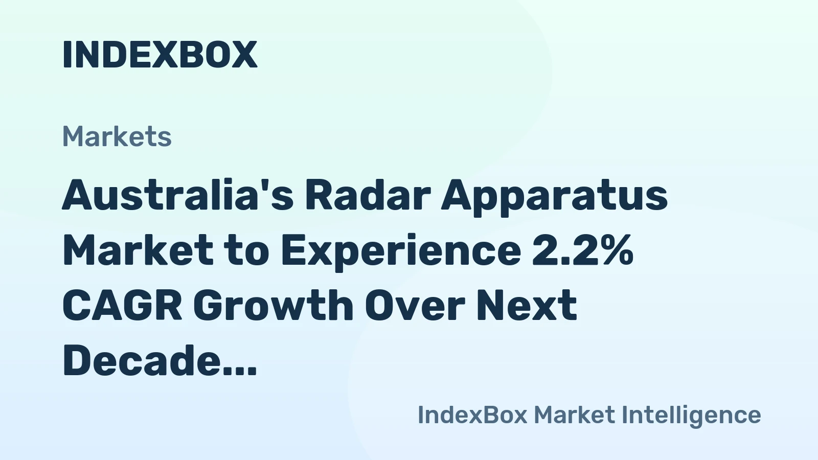 Australia's Radar Apparatus Market to Experience 2.2% CAGR Growth Over Next Decade, Reaching $32M by 2035