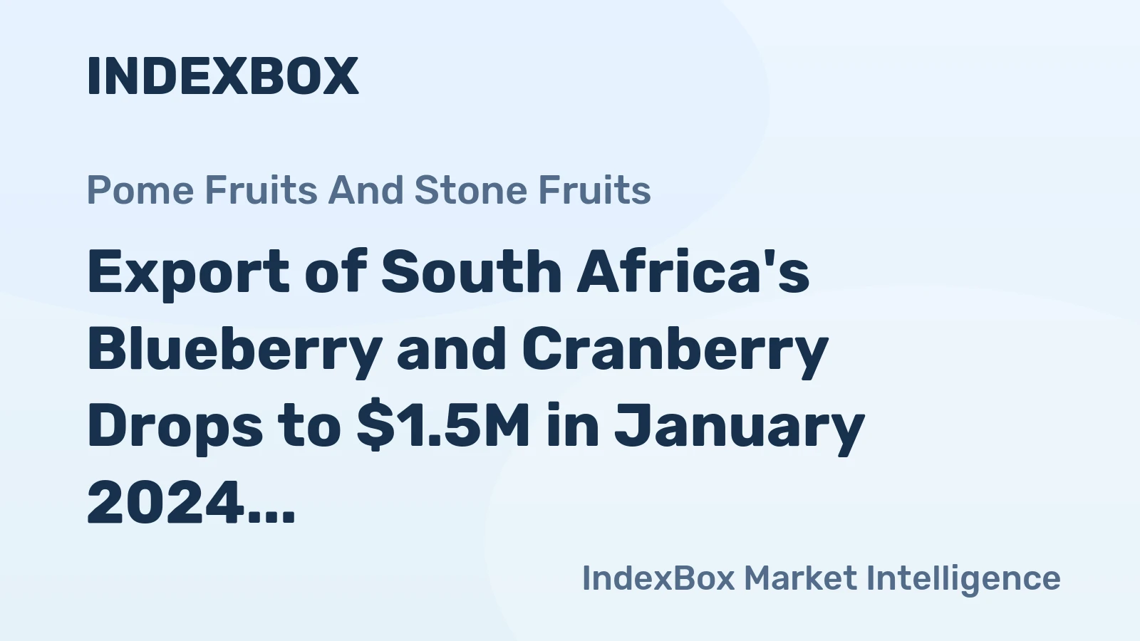 Export of South Africa's Blueberry and Cranberry Drops to $1.5M in January 2024