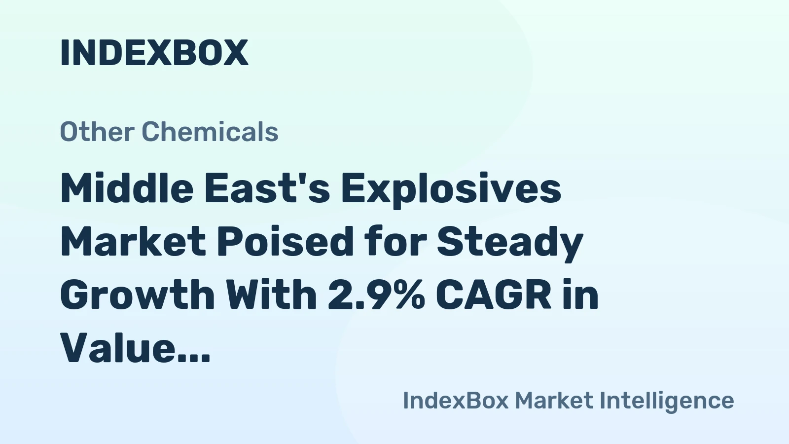 Middle East's Explosives Market Poised for Steady Growth With 2.9% CAGR in Value Through 2035