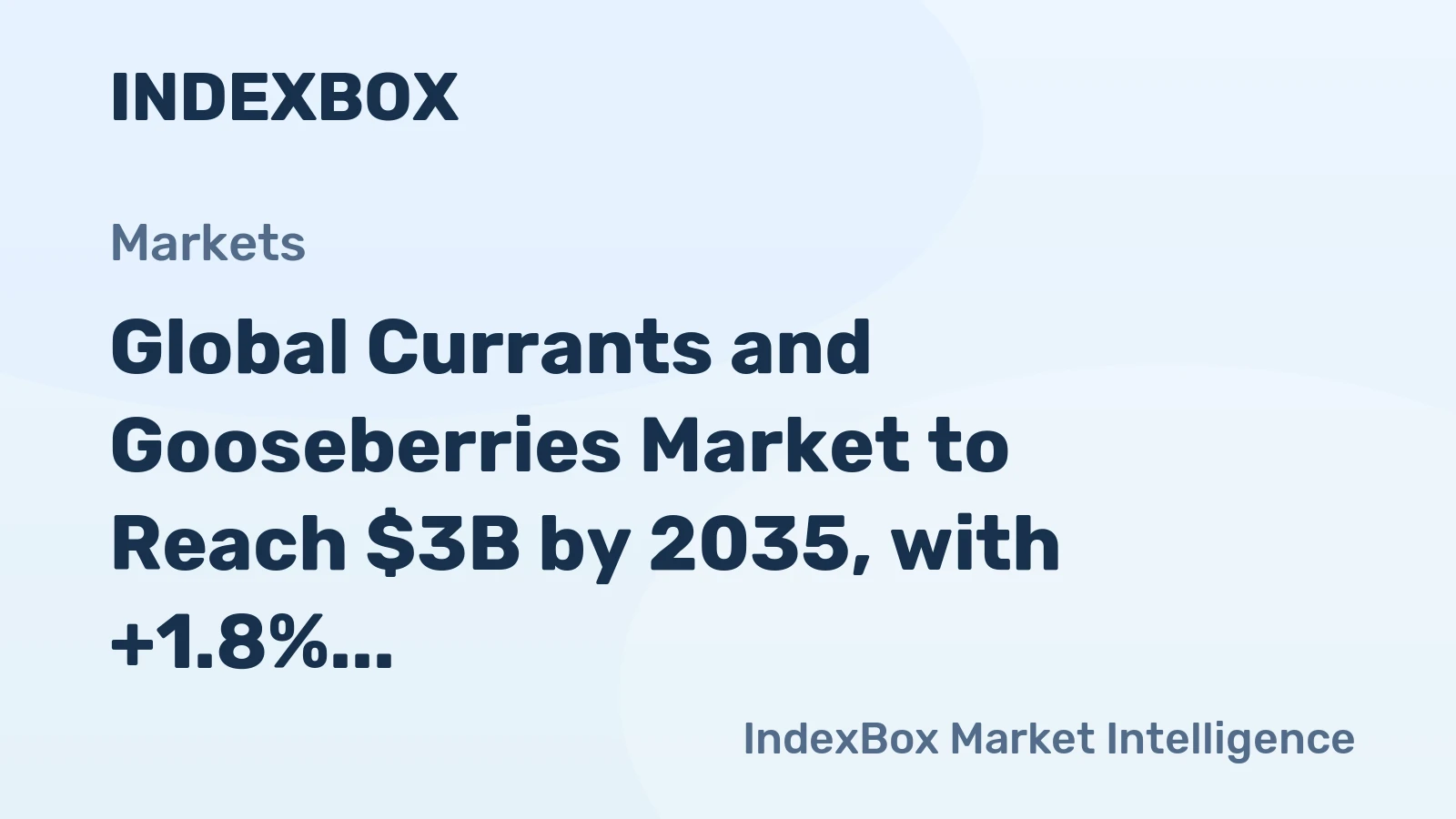 Global Currants and Gooseberries Market to Reach $3B by 2035, with +1.8% CAGR