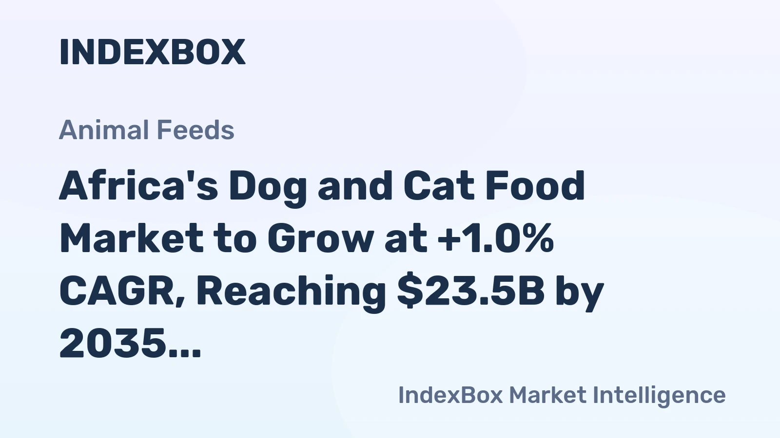 Africa's Dog and Cat Food Market to Grow at +1.0% CAGR, Reaching $23.5B by 2035