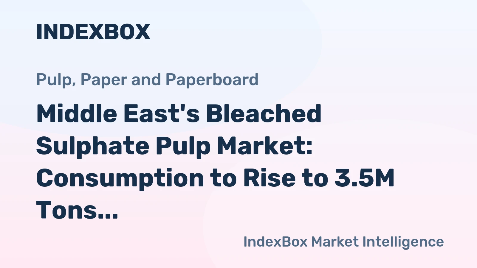 Middle East's Bleached Sulphate Pulp Market: Consumption to Rise to 3.5M Tons by 2035, Reaching $2.9B in Value