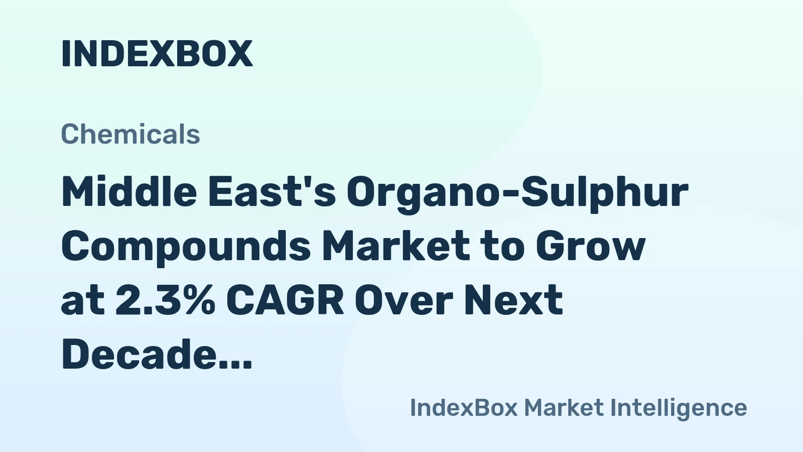 Middle East's Organo-Sulphur Compounds Market to Grow at 2.3% CAGR Over Next Decade