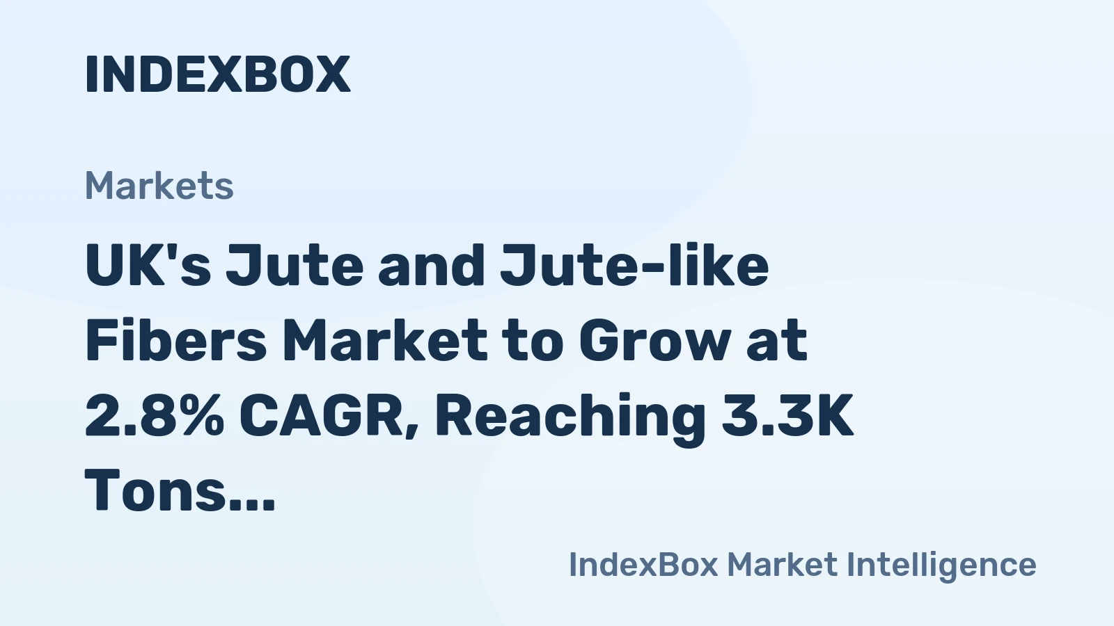 UK's Jute and Jute-like Fibers Market to Grow at 2.8% CAGR, Reaching 3.3K Tons by 2035