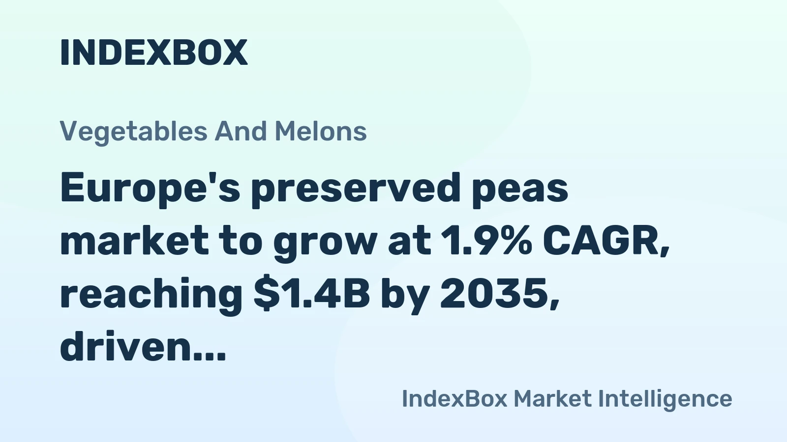 Europe's preserved peas market to grow at 1.9% CAGR, reaching $1.4B by 2035, driven by rising demand.