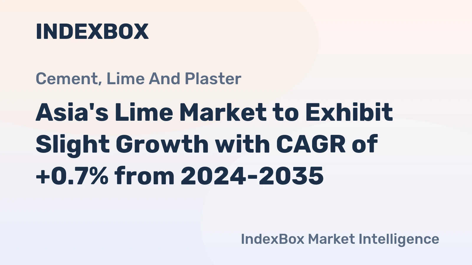 Asia's Lime Market to Exhibit Slight Growth with CAGR of +0.7% from 2024-2035