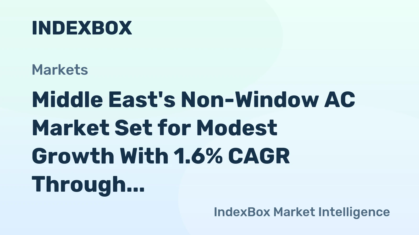 Middle East's Non-Window AC Market Set for Modest Growth With 1.6% CAGR Through 2035