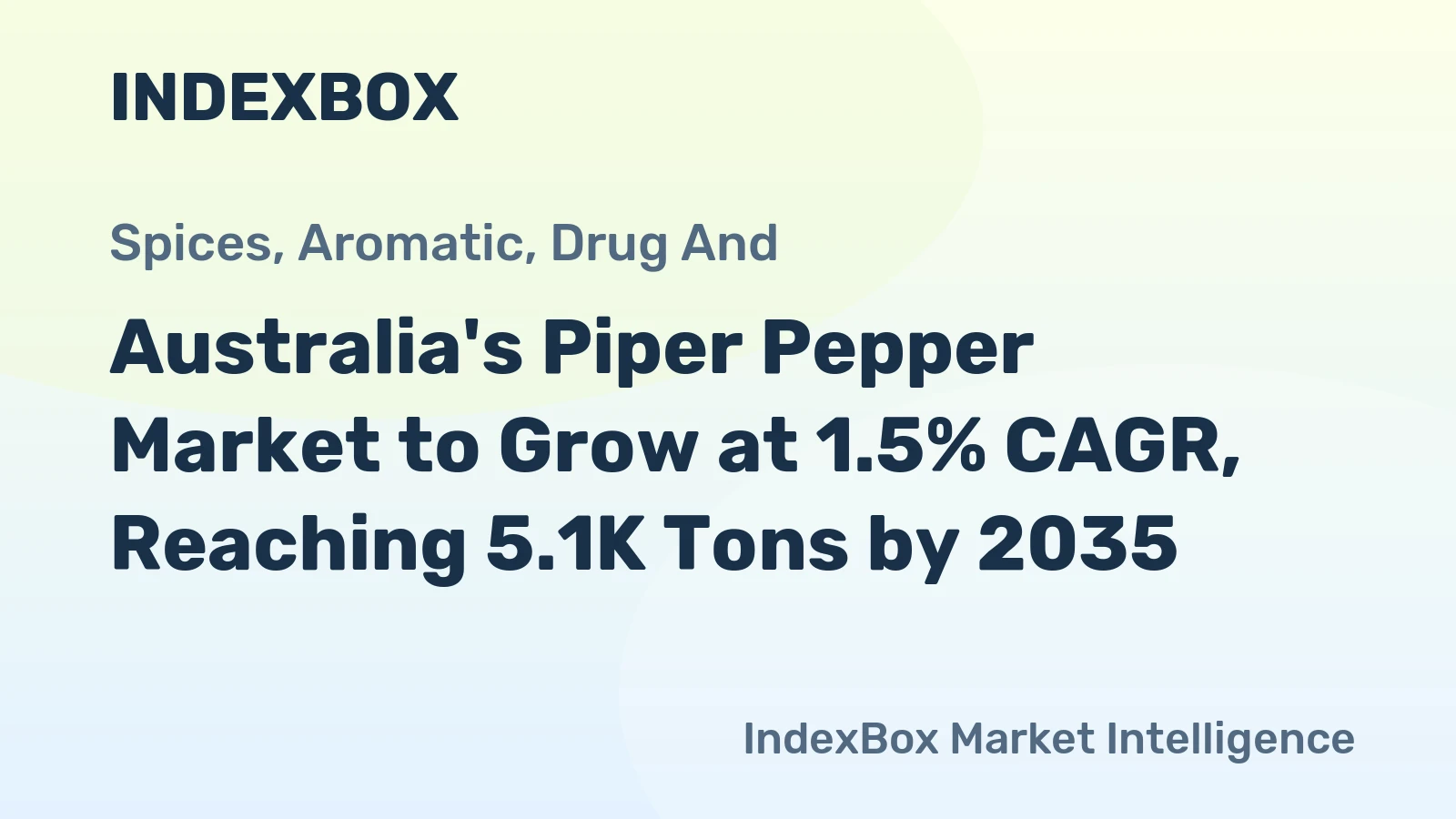 Australia's Piper Pepper Market to Grow at 1.5% CAGR, Reaching 5.1K Tons by 2035