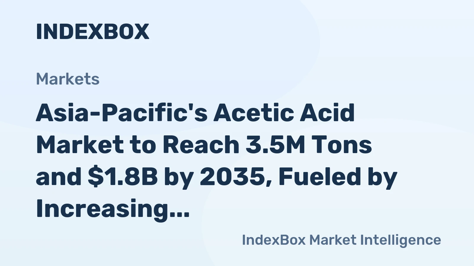Asia-Pacific's Acetic Acid Market to Reach 3.5M Tons and $1.8B by 2035, Fueled by Increasing Demand